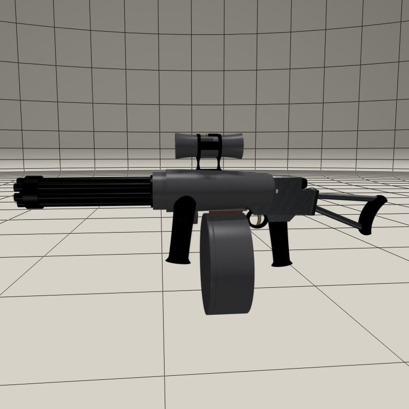Shoulder fired mini Gatling gun 3D model | CGTrader