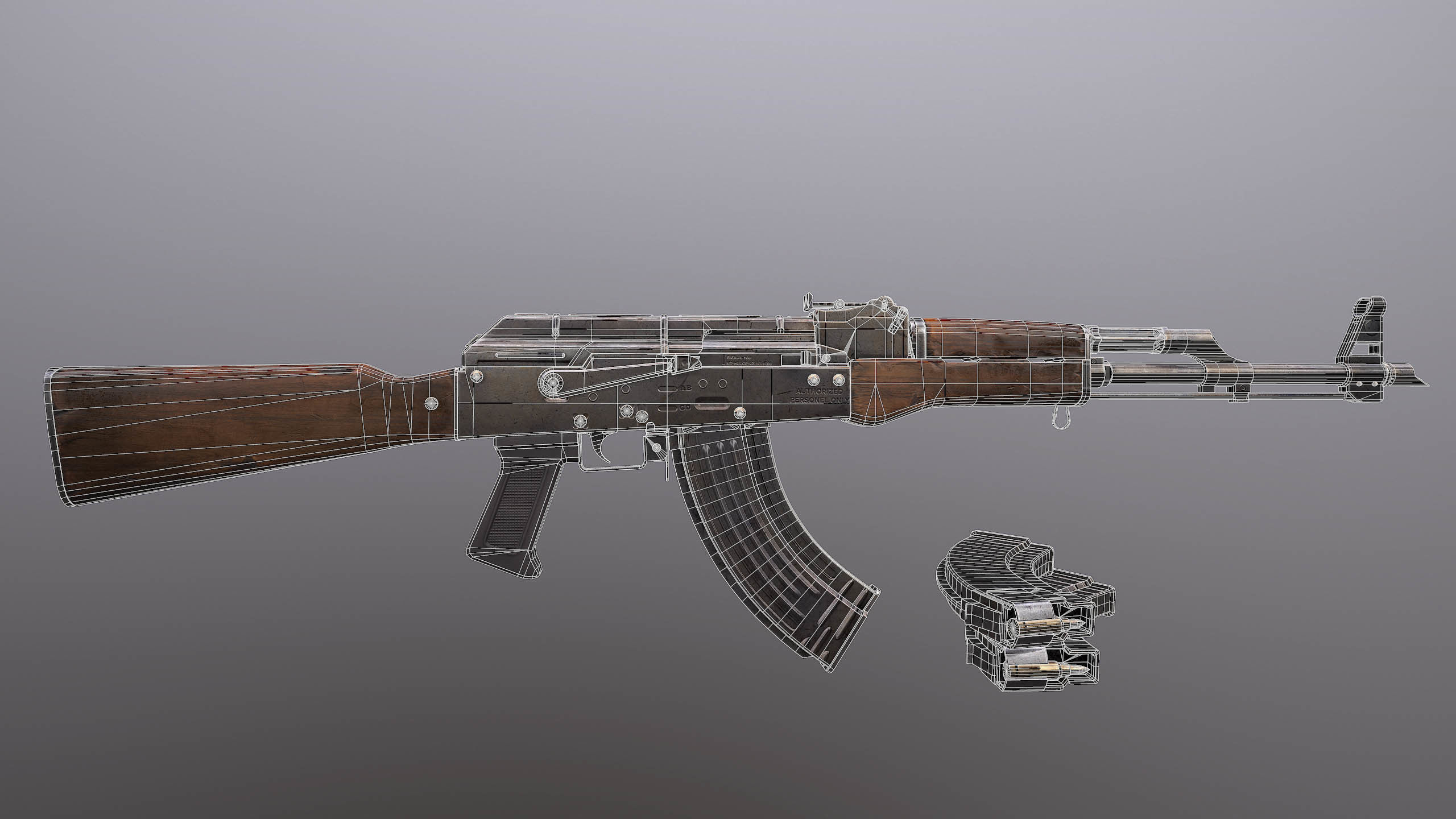 3D model AK rifle VR / AR / low-poly | CGTrader