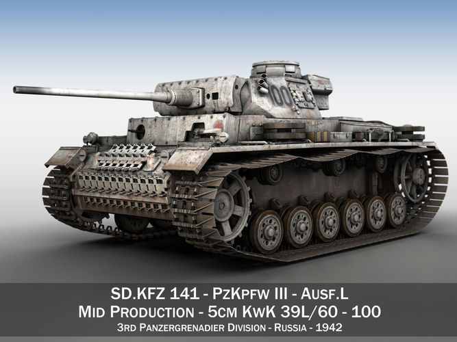 PzKpfw III - Panzer 3 - Ausf L - 100 3D model | CGTrader
