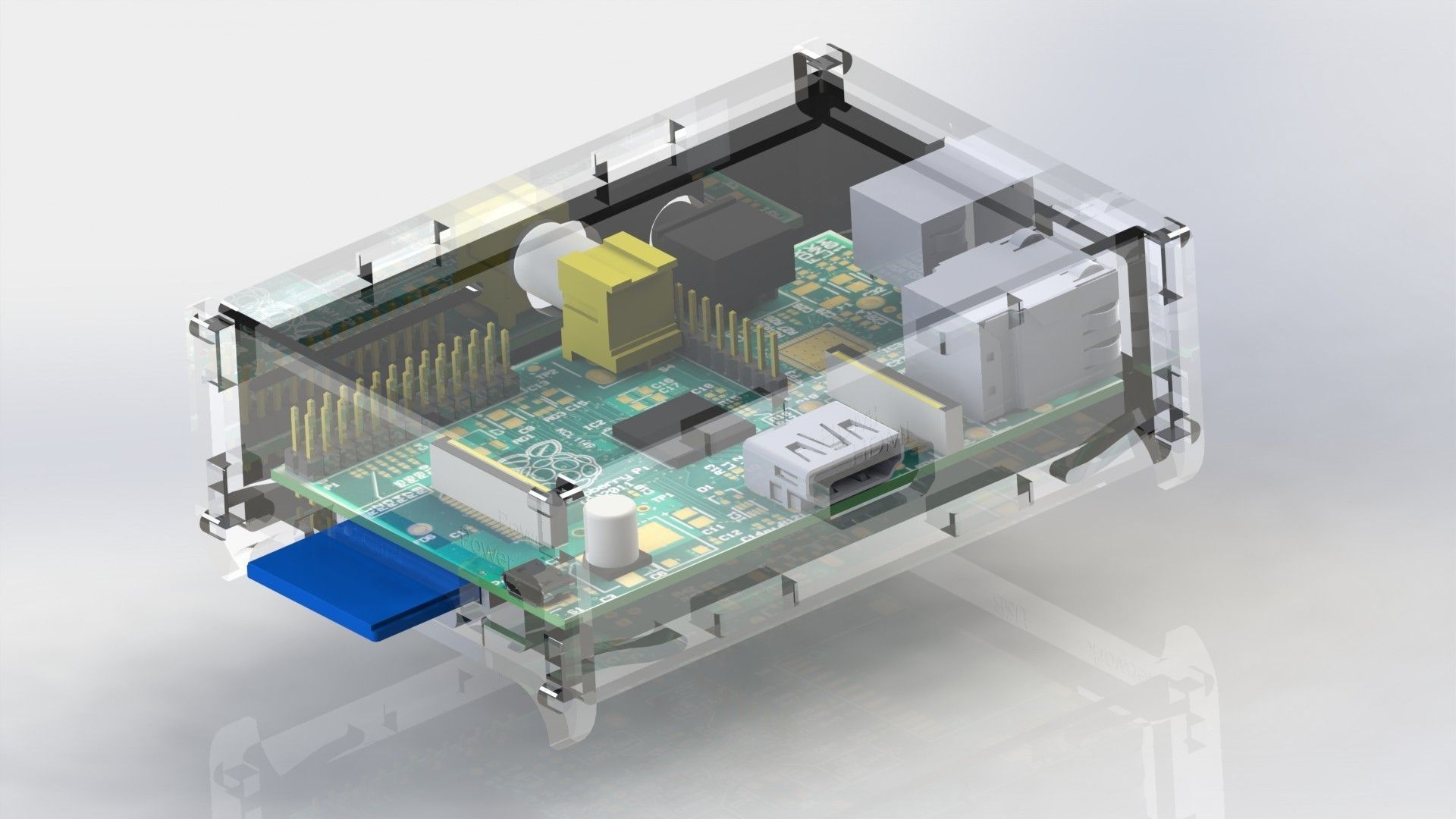 Adafruit raspberry Pi case free 3D model | CGTrader