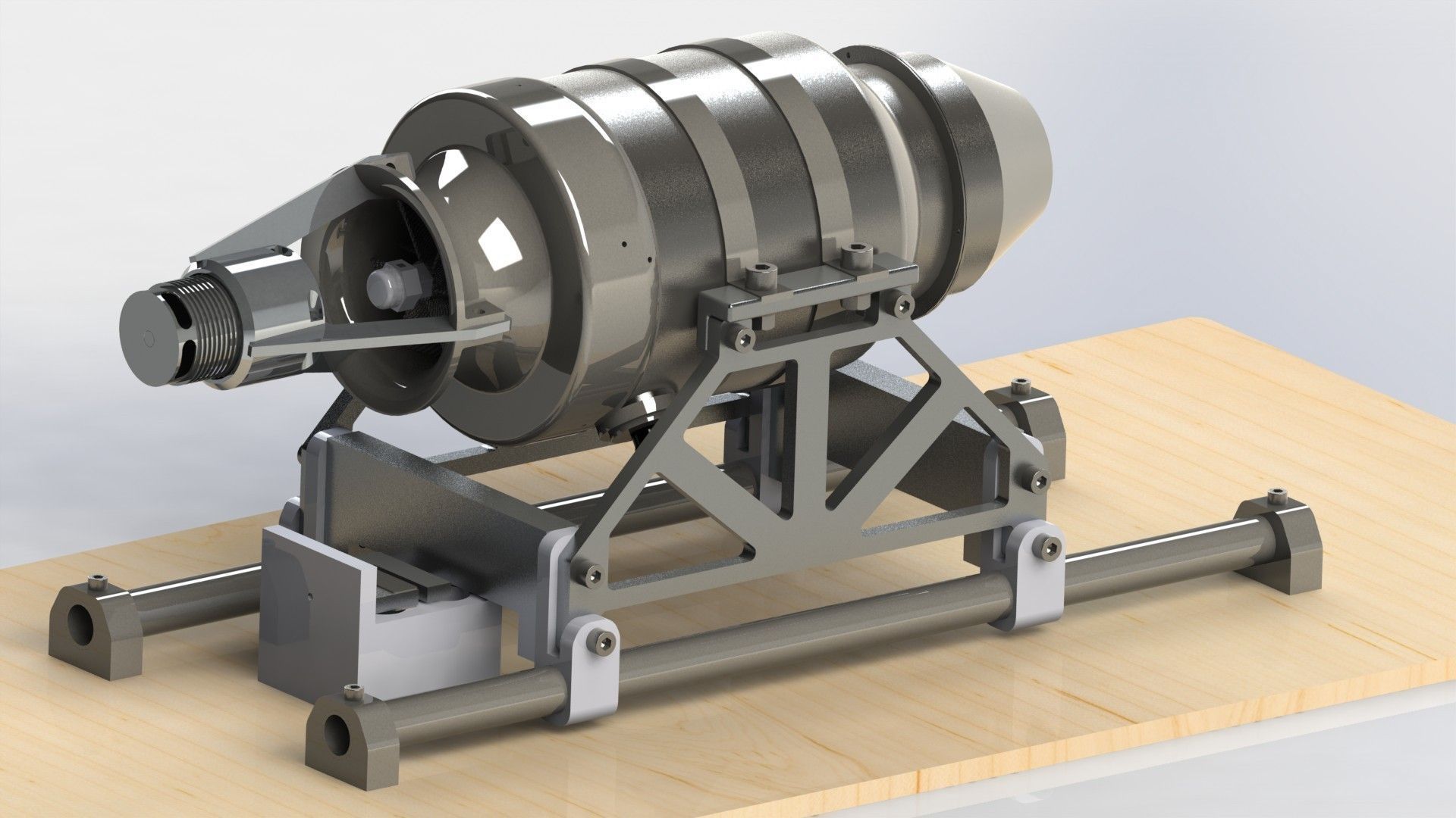 Turbojet engine Test Bed free 3D model | CGTrader
