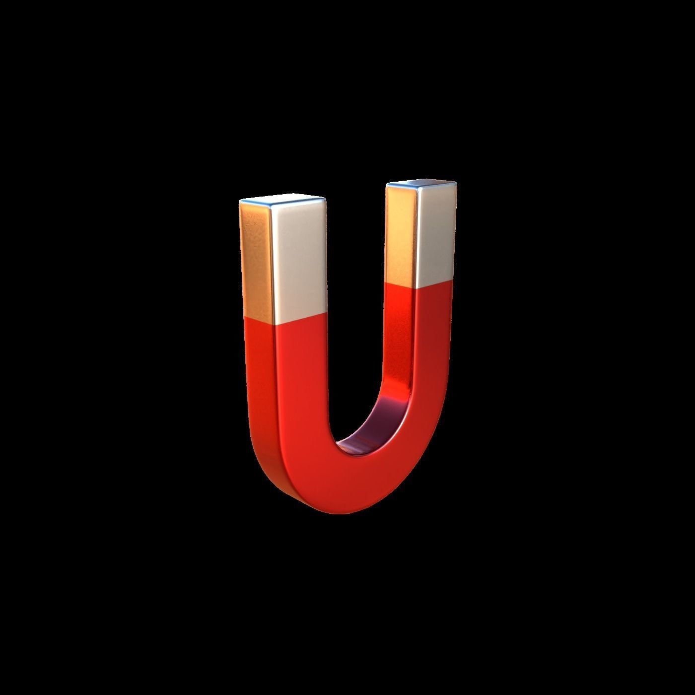 Shiny metallic magnet 3D model | CGTrader