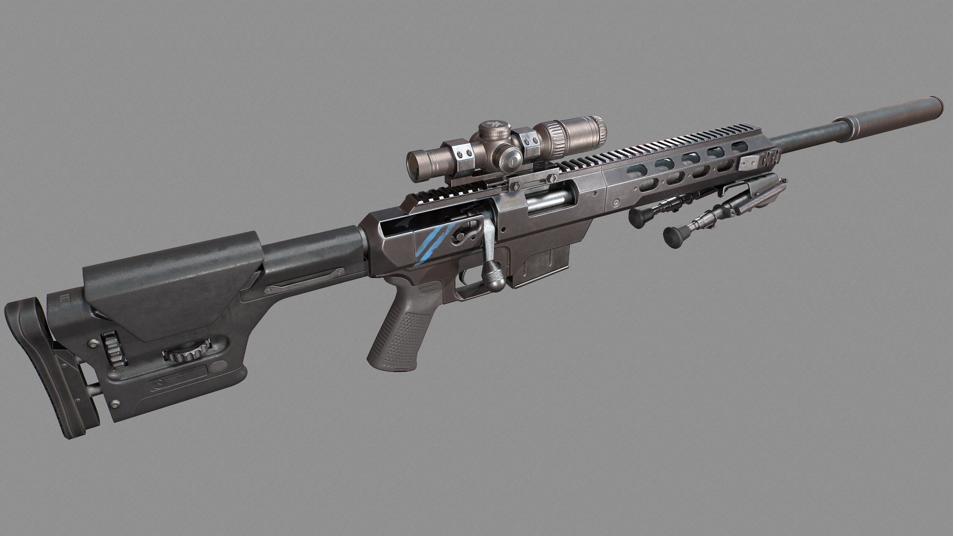 3D model Tac 21 Sniper rifle Game ready VR / AR / low-poly | CGTrader