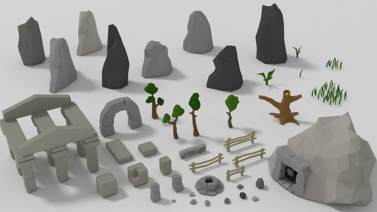 3D model Poly Land Ancient VR / AR / low-poly | CGTrader