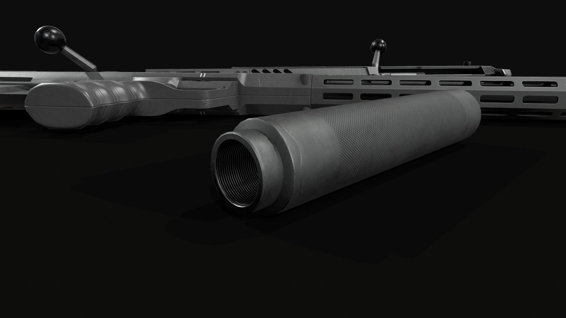 3D model Desert Tech SRS-A2 Bullpup Sniper Rifle VR / AR / low-poly ...