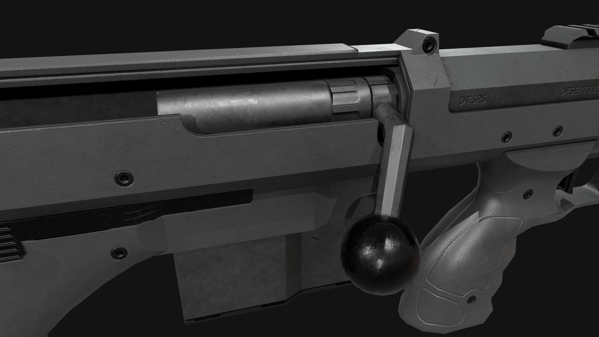 3D model Desert Tech SRS-A2 Bullpup Sniper Rifle VR / AR / low-poly ...