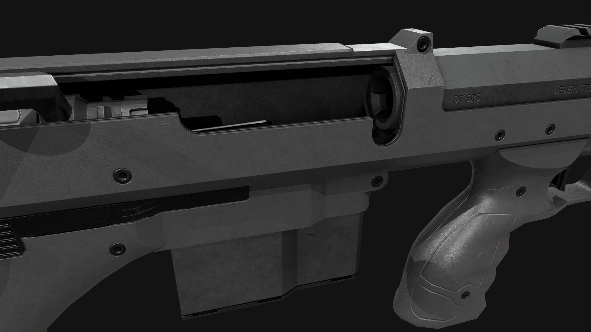 3D model Desert Tech SRS-A2 Bullpup Sniper Rifle VR / AR / low-poly ...