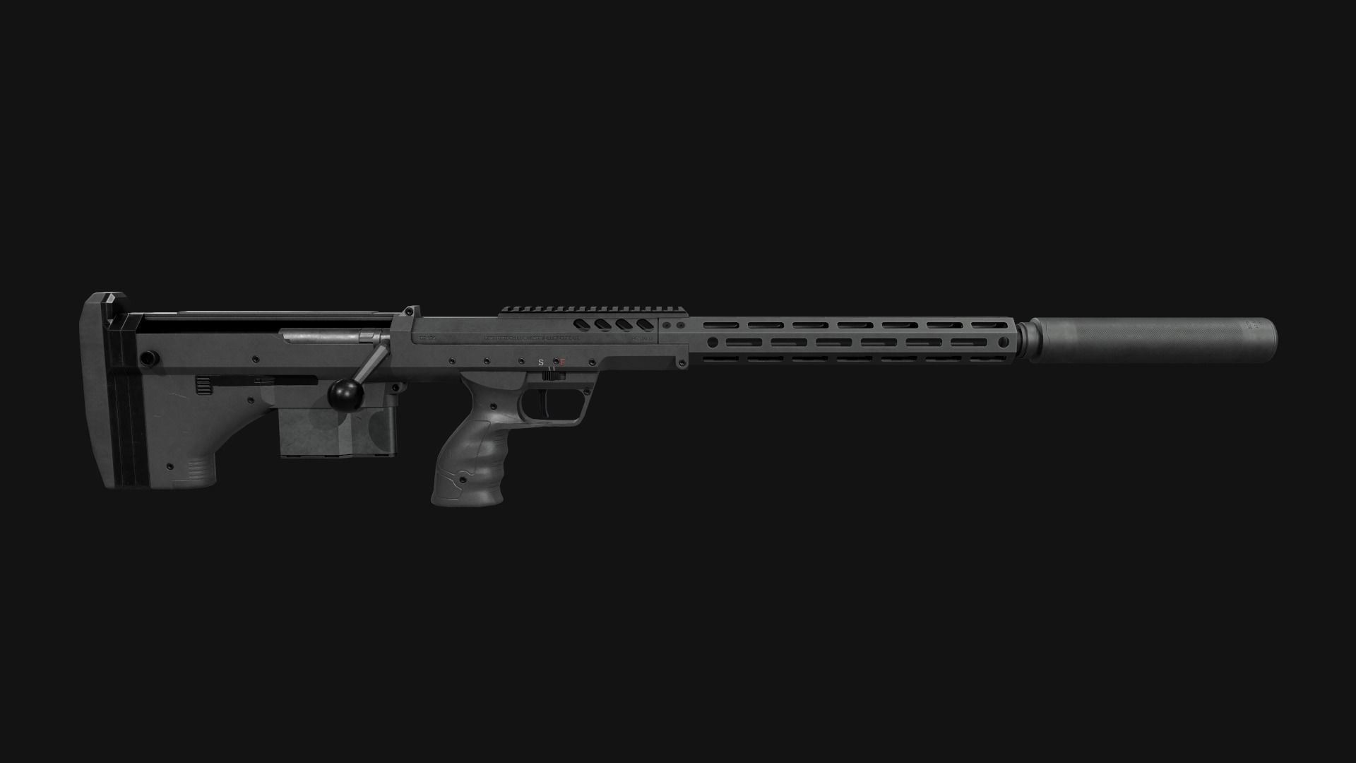 3D model Desert Tech SRS-A2 Bullpup Sniper Rifle VR / AR / low-poly ...