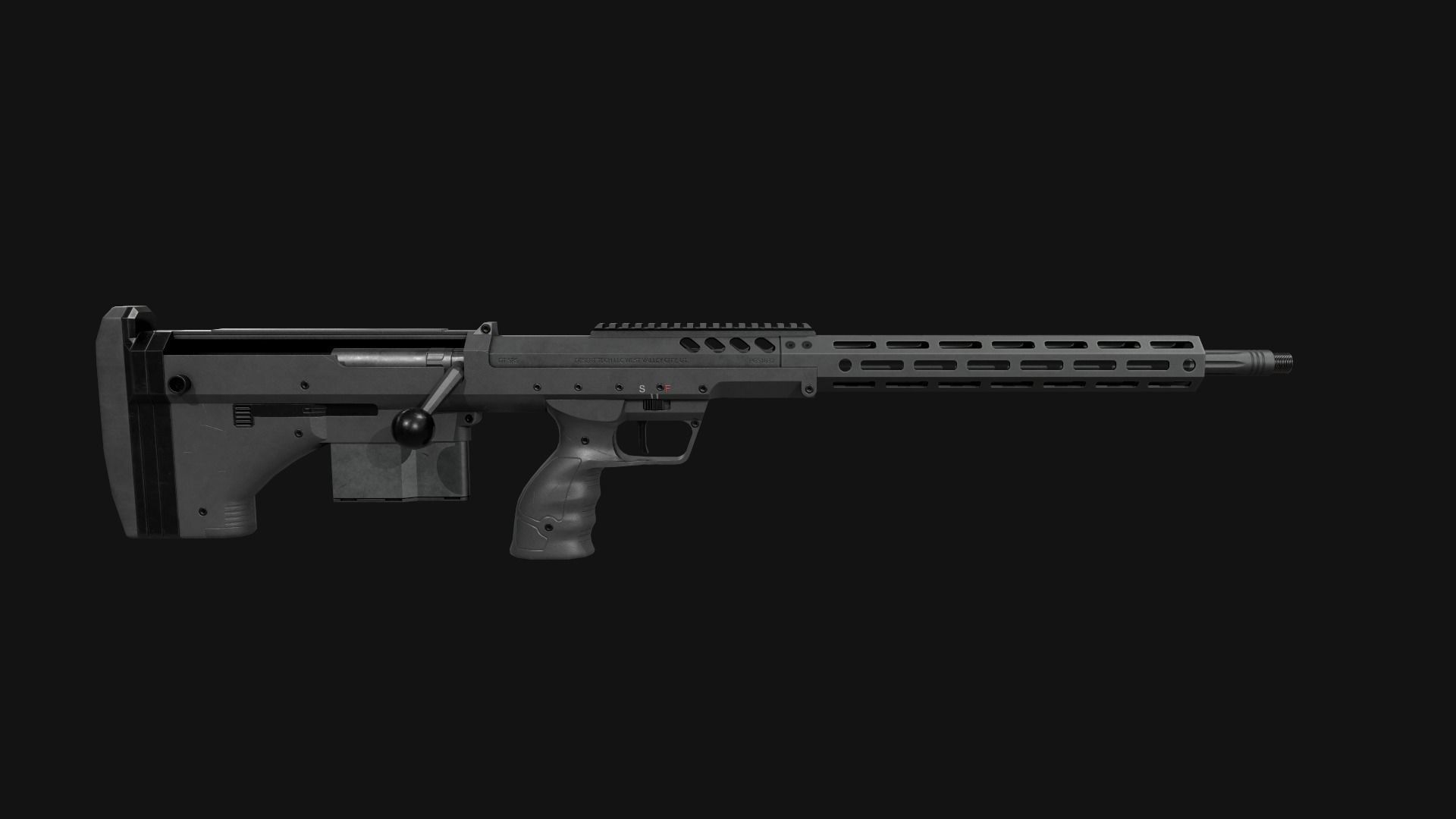 3D model Desert Tech SRS-A2 Bullpup Sniper Rifle VR / AR / low-poly ...