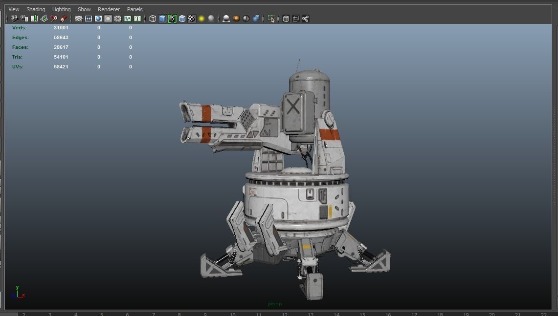 3D model Mega Turret VR / AR / low-poly | CGTrader