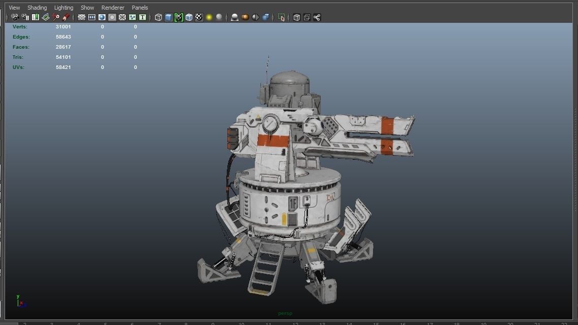 3D model Mega Turret VR / AR / low-poly | CGTrader
