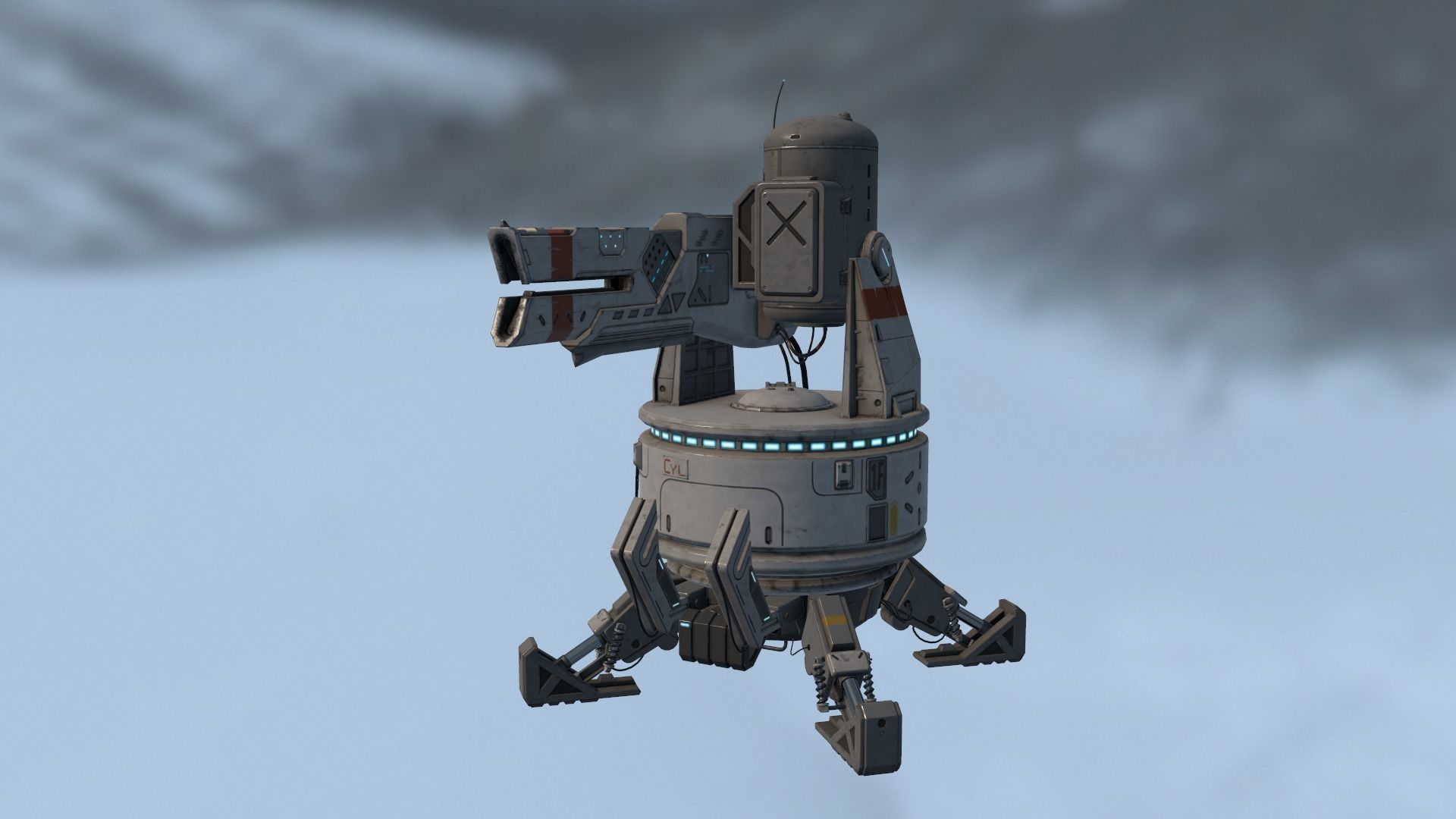 3D model Mega Turret VR / AR / low-poly | CGTrader