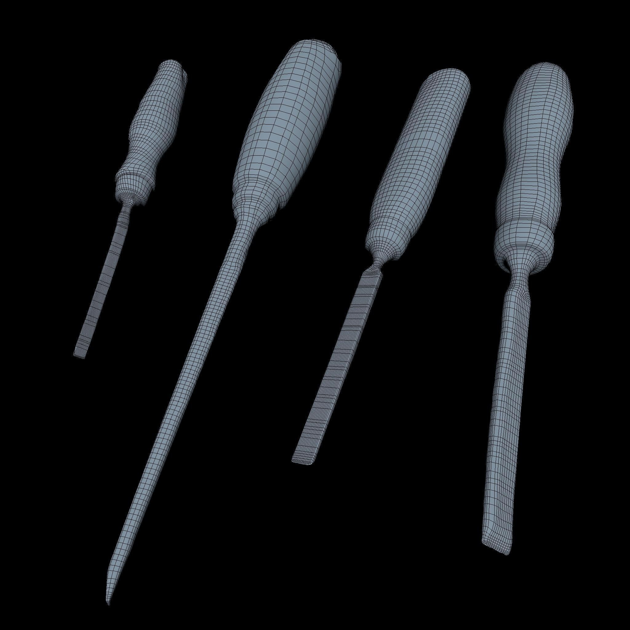 3D model Chisels Low Poly VR / AR / low-poly | CGTrader