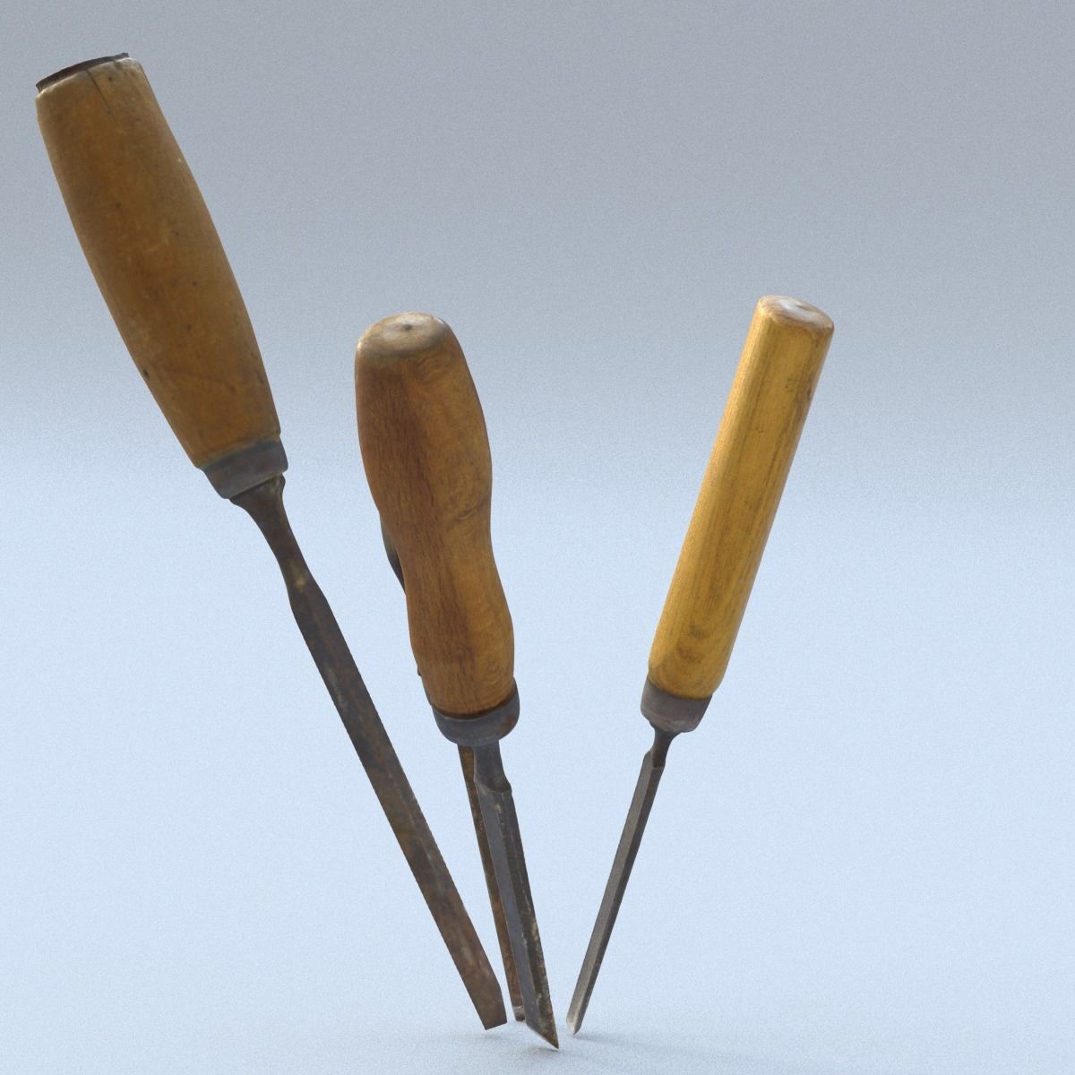 Chisels High Poly woodworking tools - woodworking tools 3D model | CGTrader