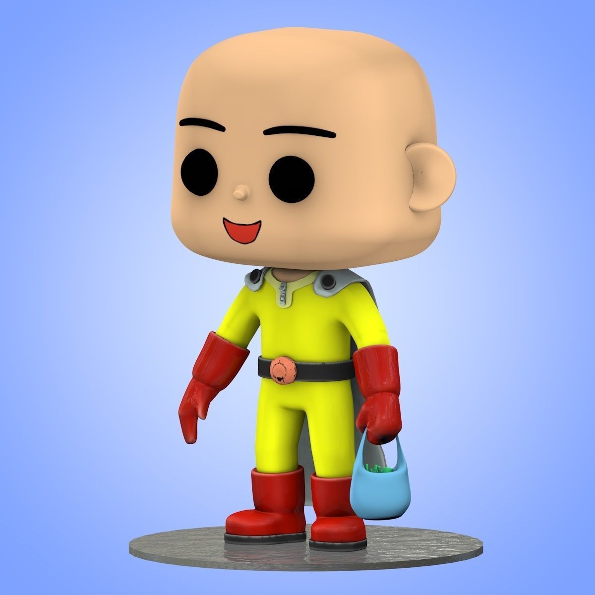 Mini Saitama One Punch Man Big Head 3D model | CGTrader