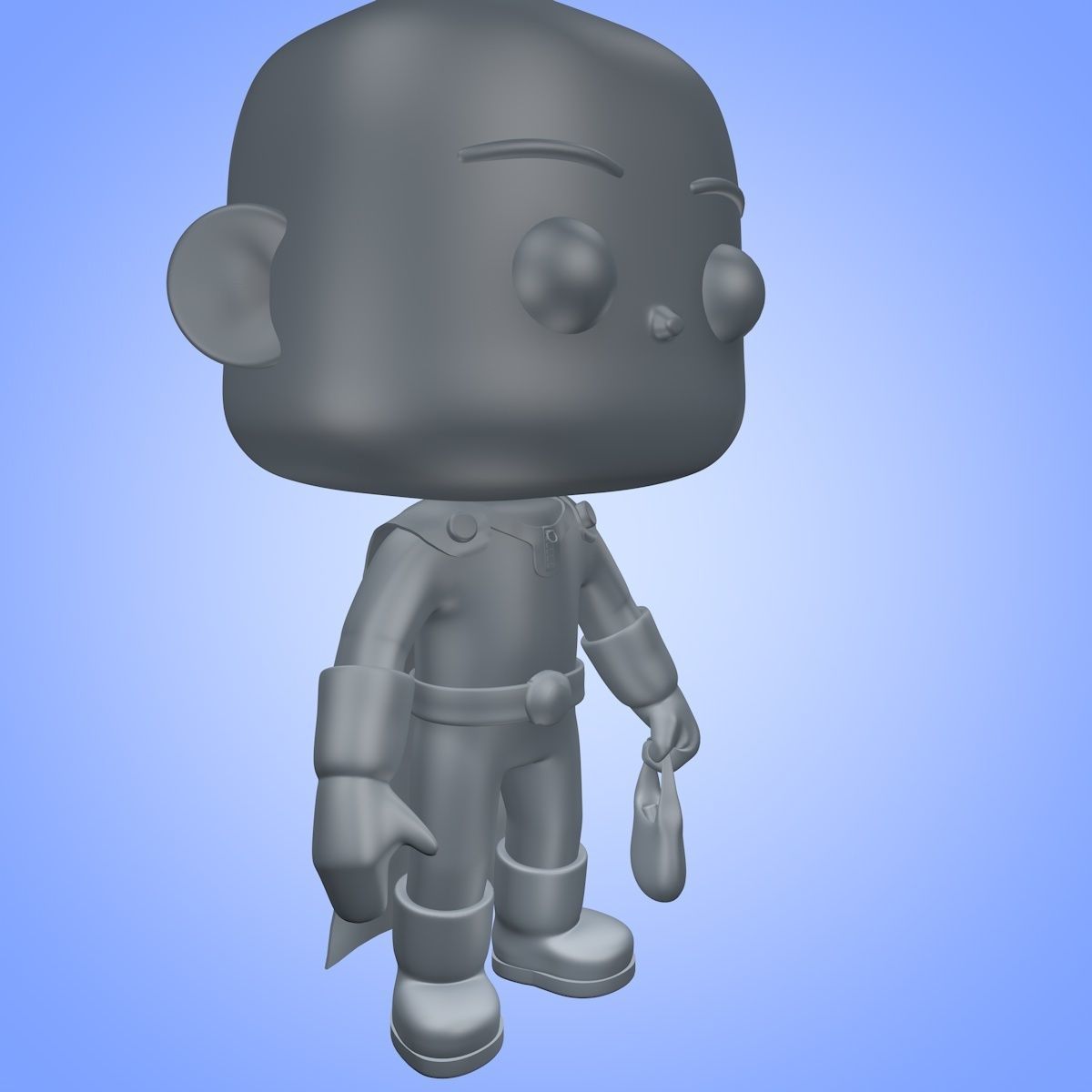 Mini Saitama One Punch Man Big Head 3D model | CGTrader