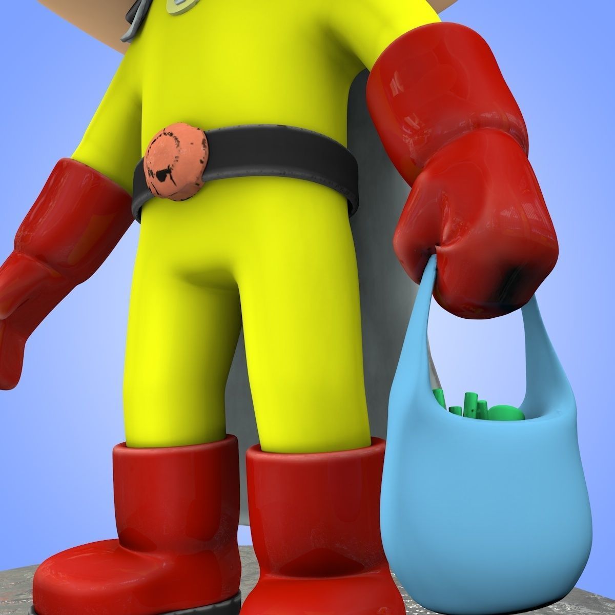 Mini Saitama One Punch Man Big Head 3D model | CGTrader