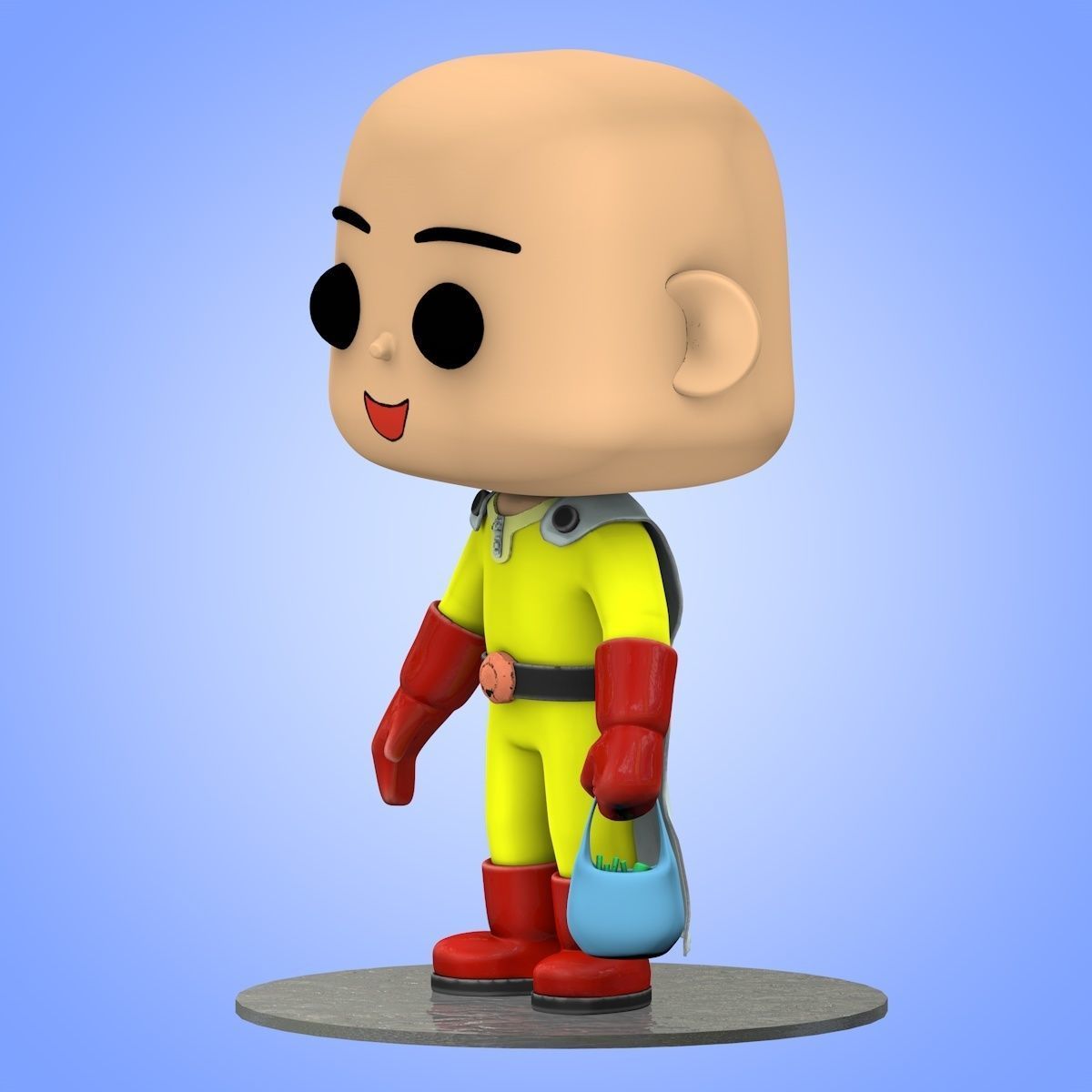 Mini Saitama One Punch Man Big Head 3D model | CGTrader