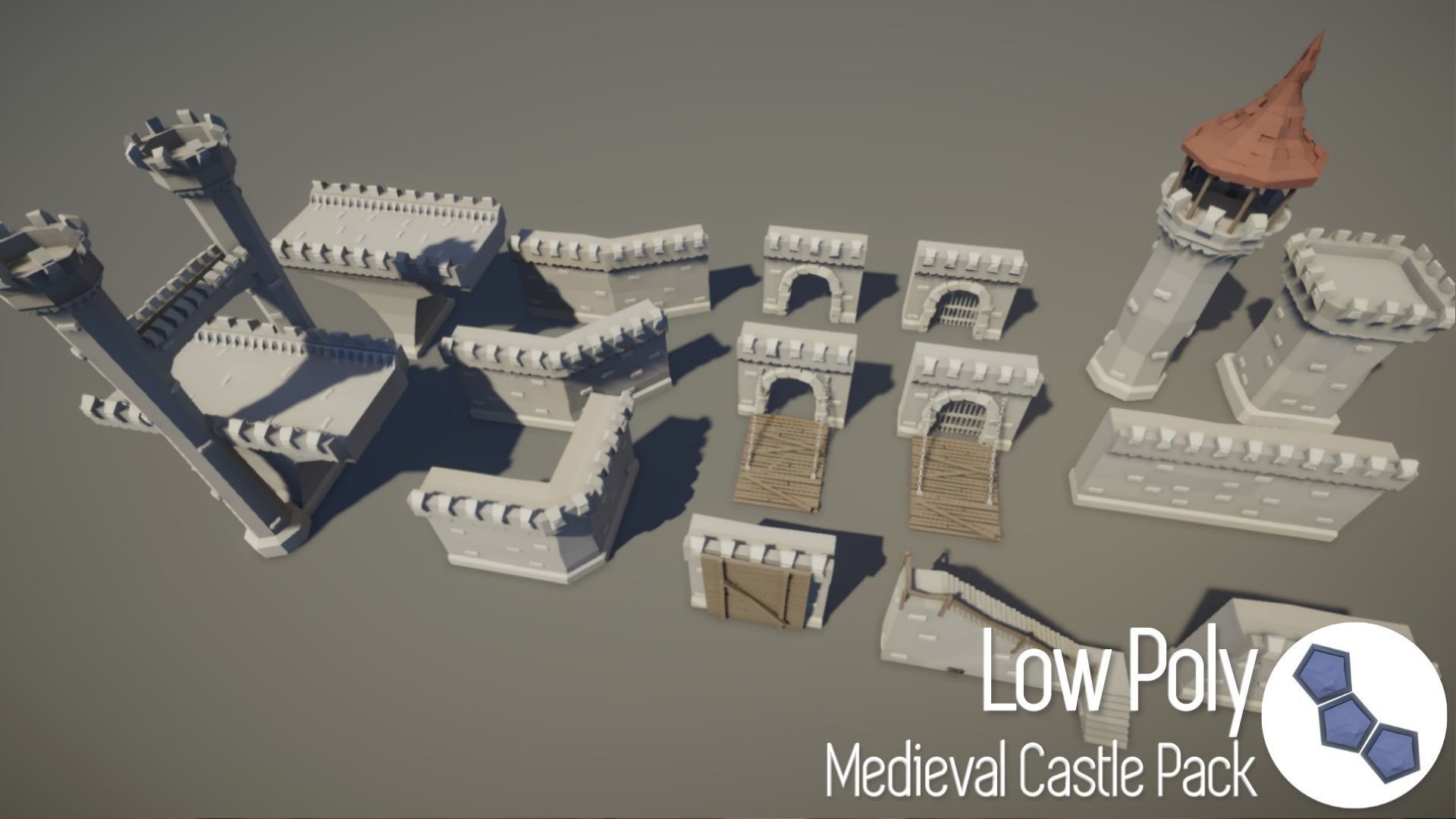 3D model Low Poly Medieval Castle Pack VR / AR / low-poly | CGTrader