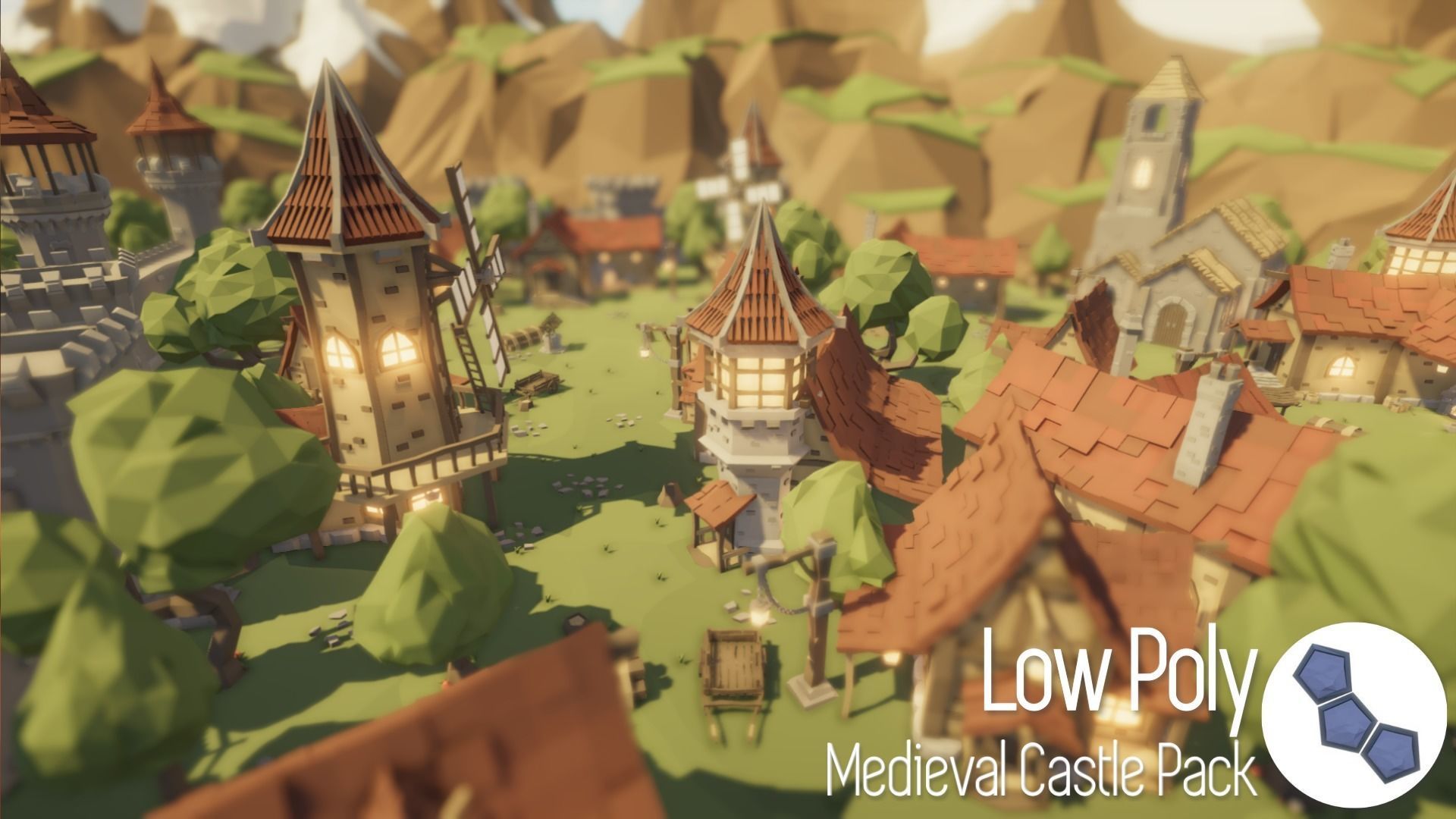 3D model Low Poly Medieval Castle Pack VR / AR / low-poly | CGTrader