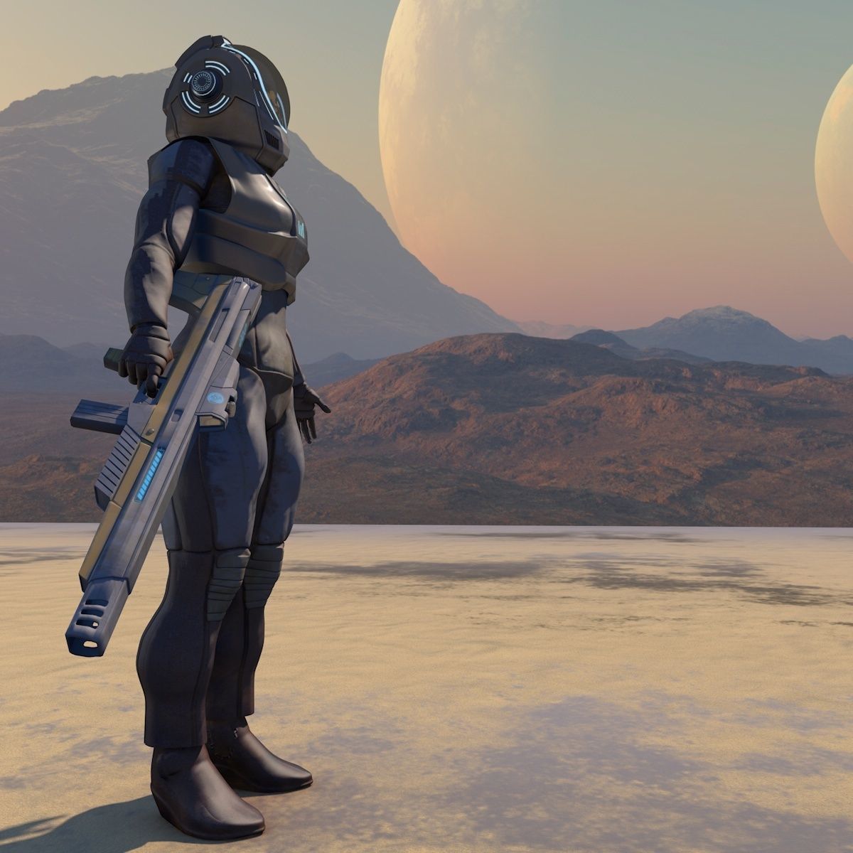 Space Soldier 3D model rigged | CGTrader