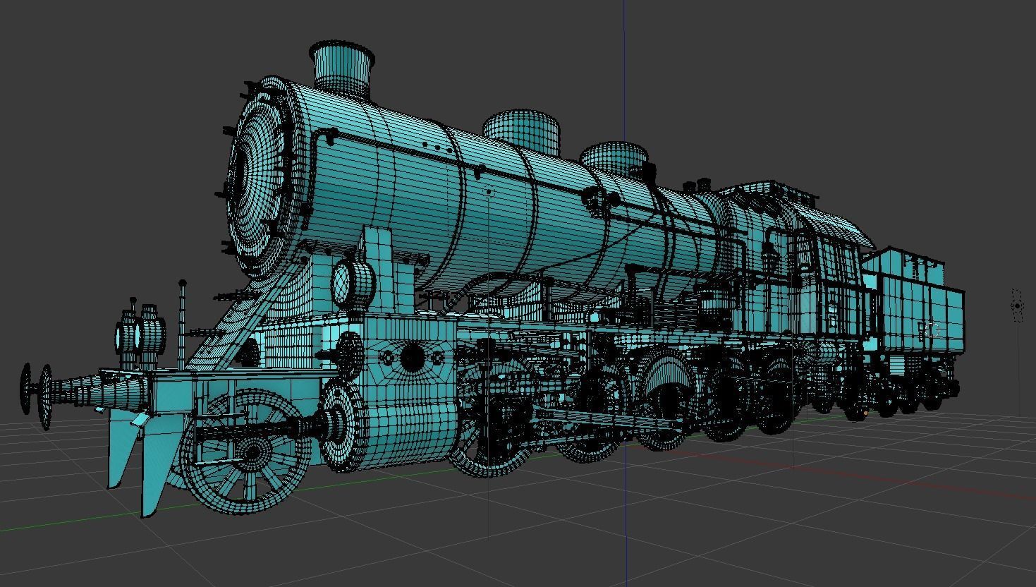 Steam Locomotive Train 3D model | CGTrader
