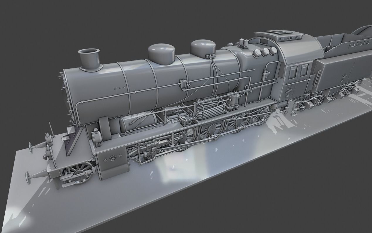 Steam Locomotive Train 3D model | CGTrader