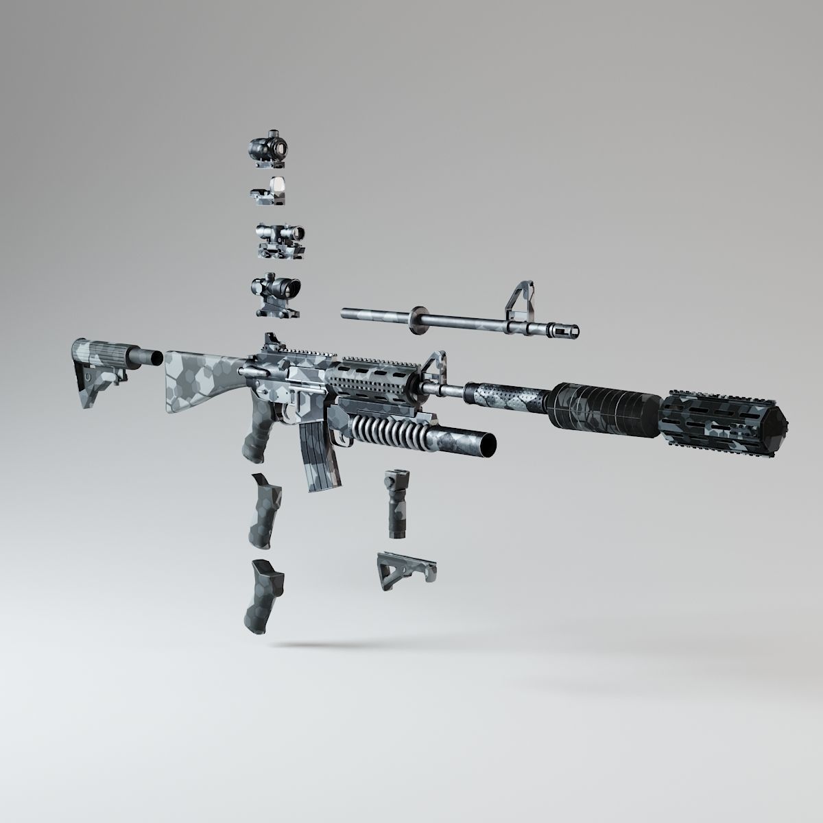 AR-15 Module Kit 3D model | CGTrader