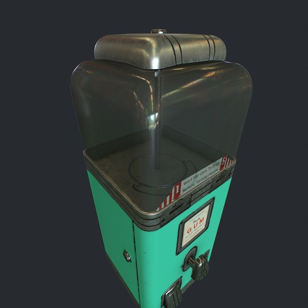 3D model Vintage Gumball Machine pbr VR / AR / low-poly | CGTrader