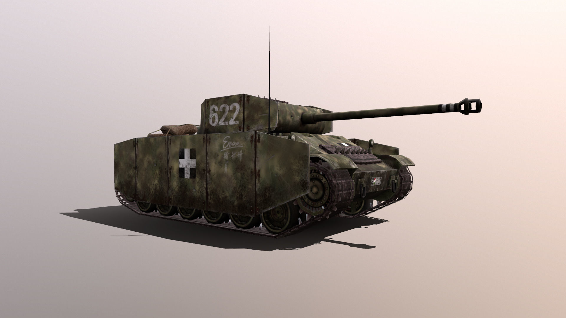 3D model 44M Tas Hungarian Heavy Tank VR / AR / low-poly | CGTrader