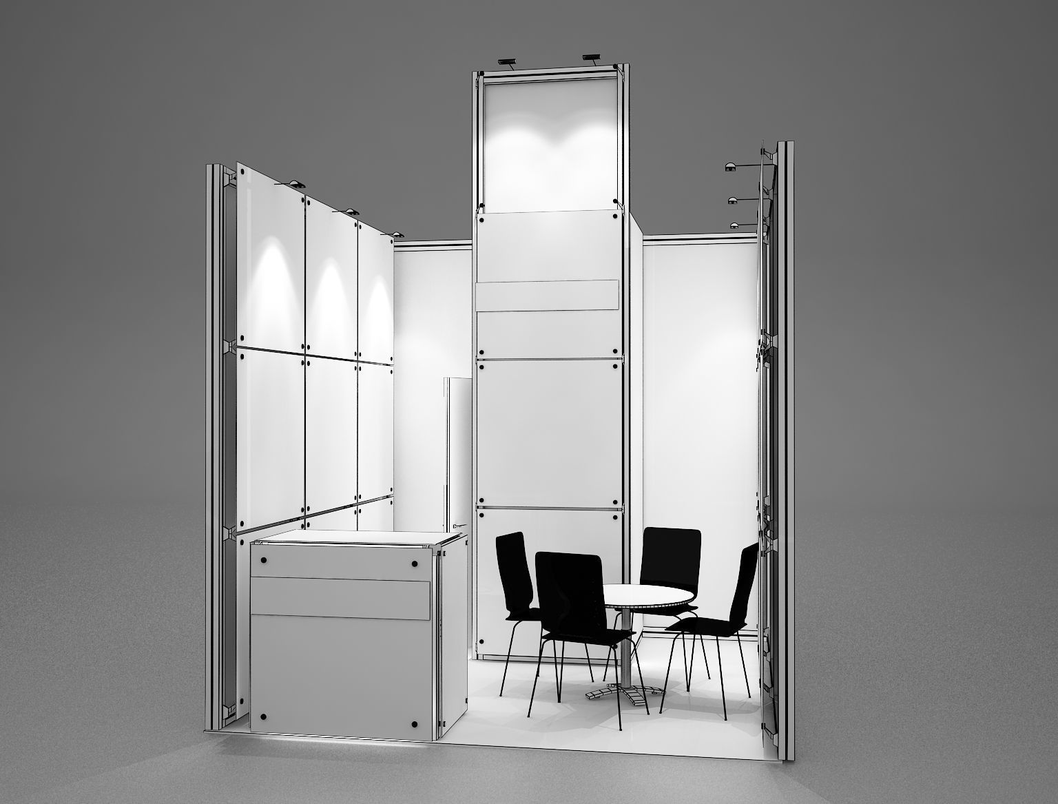 Exhibition stand octanorm maxima 3x3 m 3D model | CGTrader