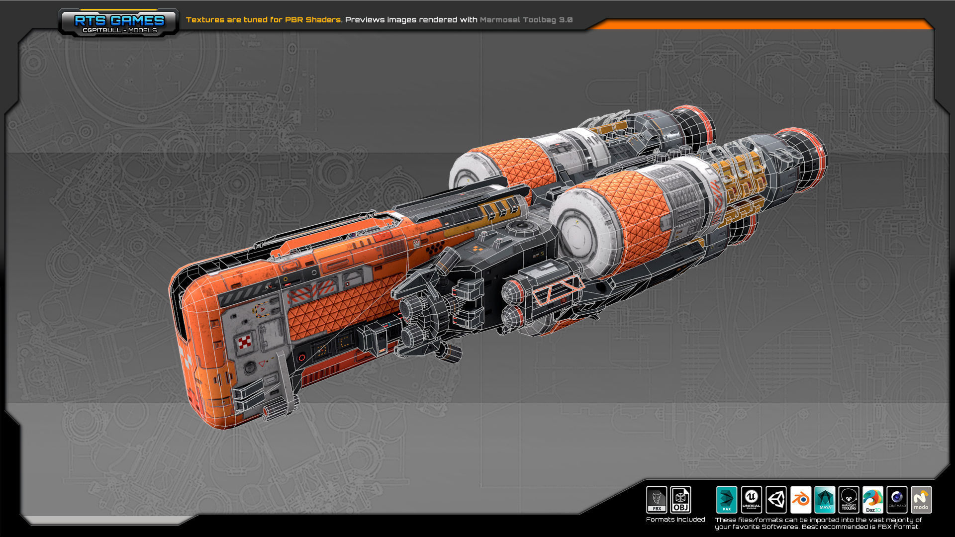 3D model EXPLORER Colony-Ship EX2 VR / AR / low-poly | CGTrader