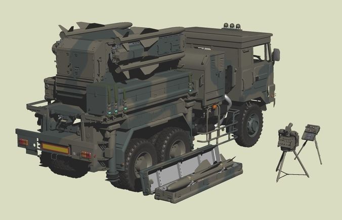 JGSDF Type 81 Surface-to-Air Missile 3D model | CGTrader
