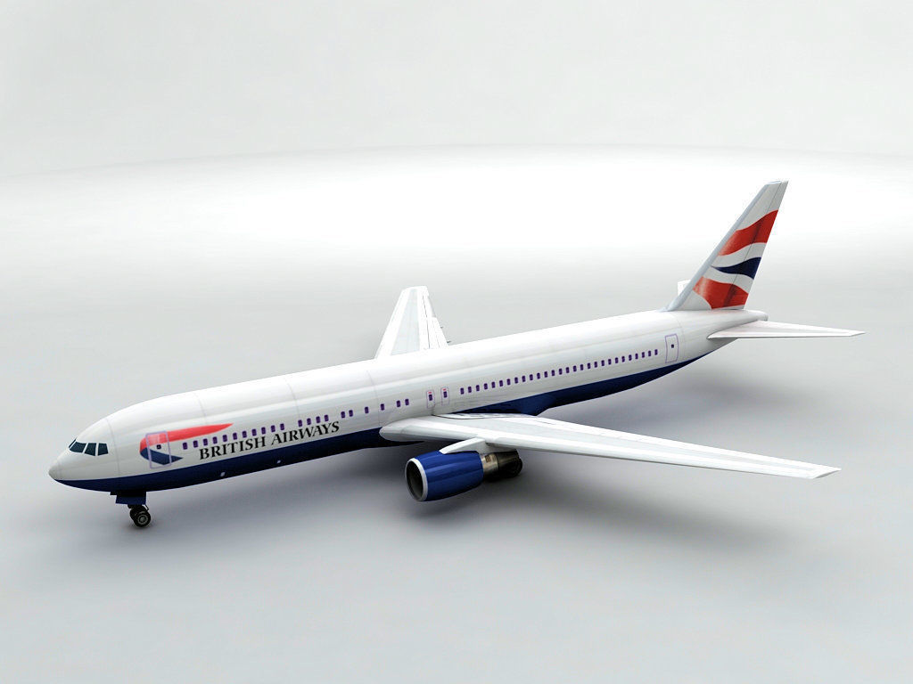 3D model Boeing 767-300 Airliner - British Airways VR / AR / low-poly ...