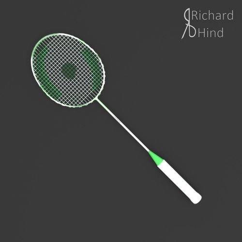 Green Badminton Racket free 3D model | CGTrader