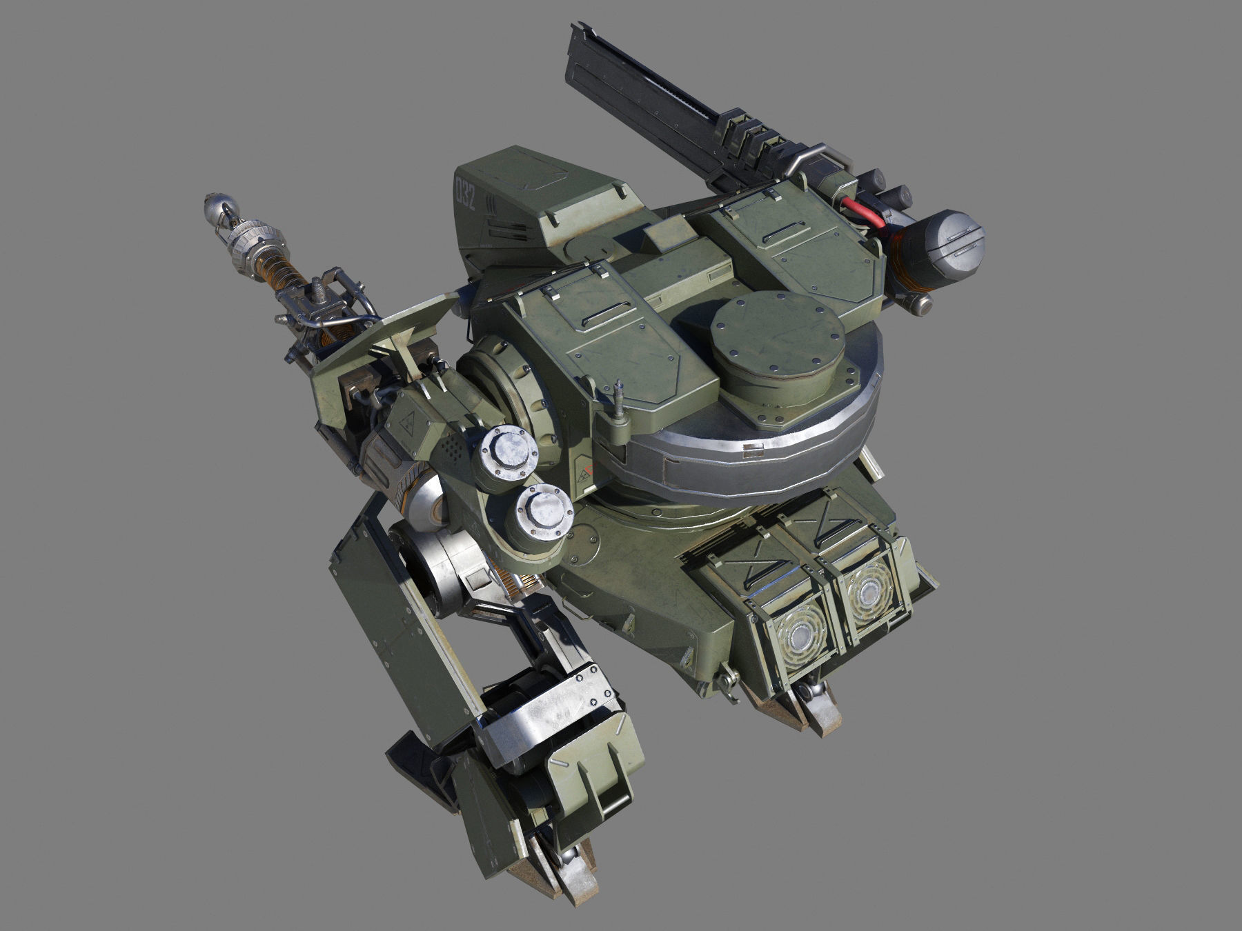 3D model Mech Tank LP animated VR / AR / low-poly rigged animated ...