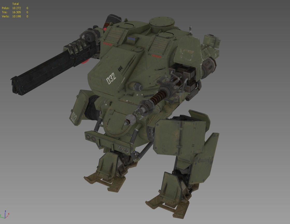 3D model Mech Tank LP animated VR / AR / low-poly rigged animated ...