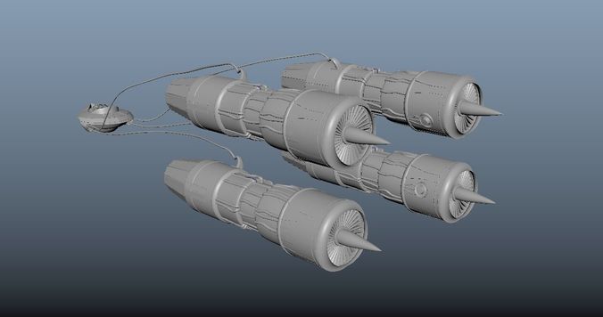 Podracer four rockets 3D model | CGTrader