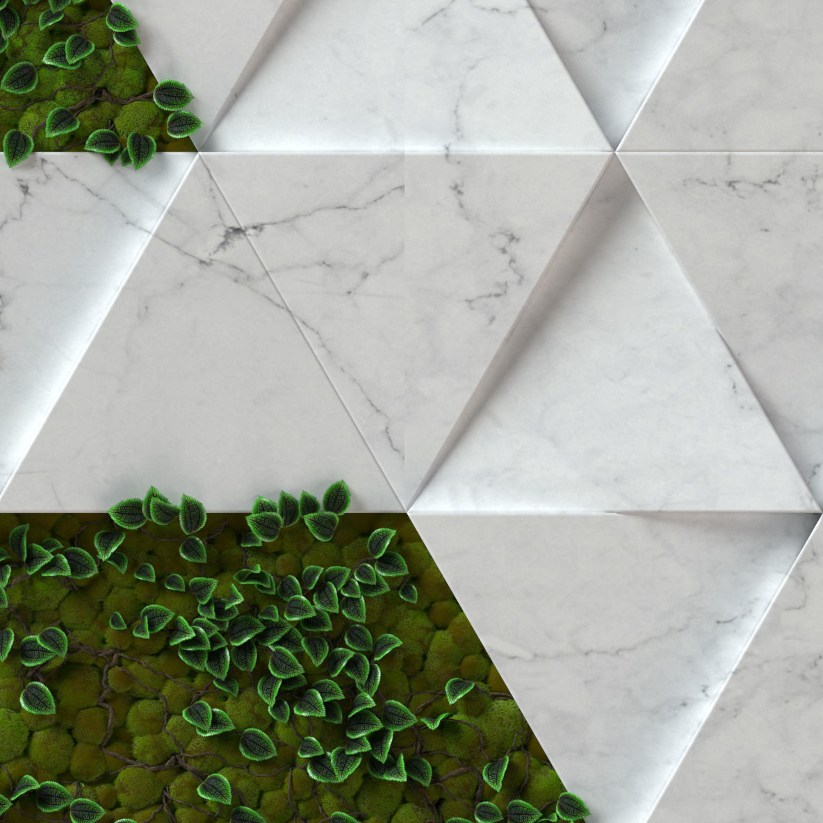 Stone Moss - Seamless wall panel texture Texture | CGTrader