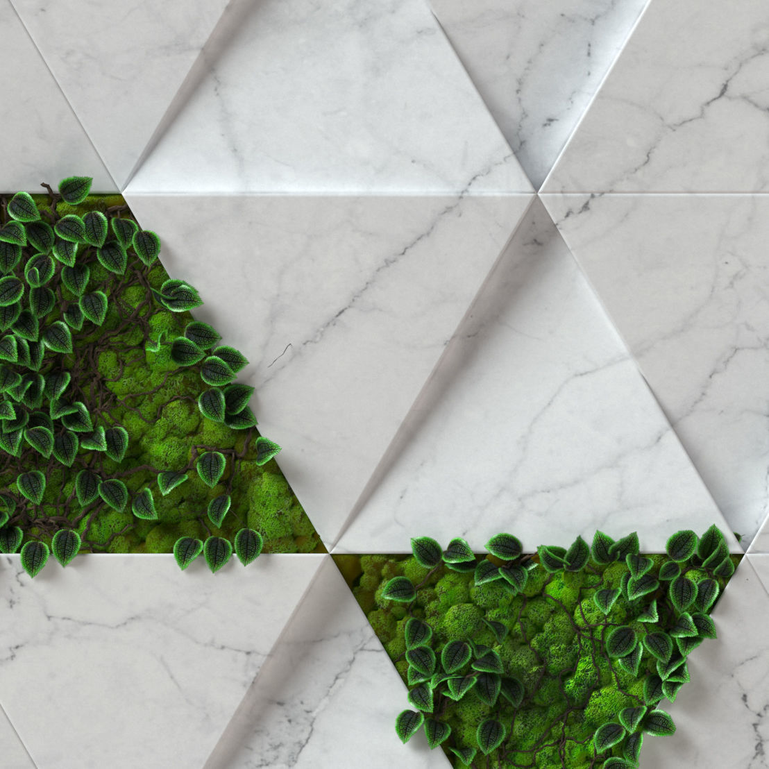 Stone Moss - Seamless wall panel texture Texture | CGTrader