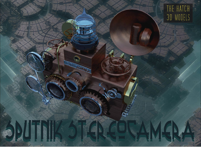 Sputnik Steampunked Stereocam 3D model | CGTrader