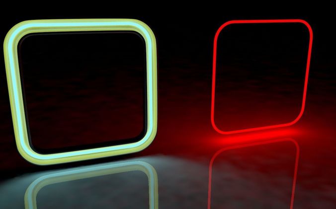 3D model Square neon VR / AR / low-poly | CGTrader