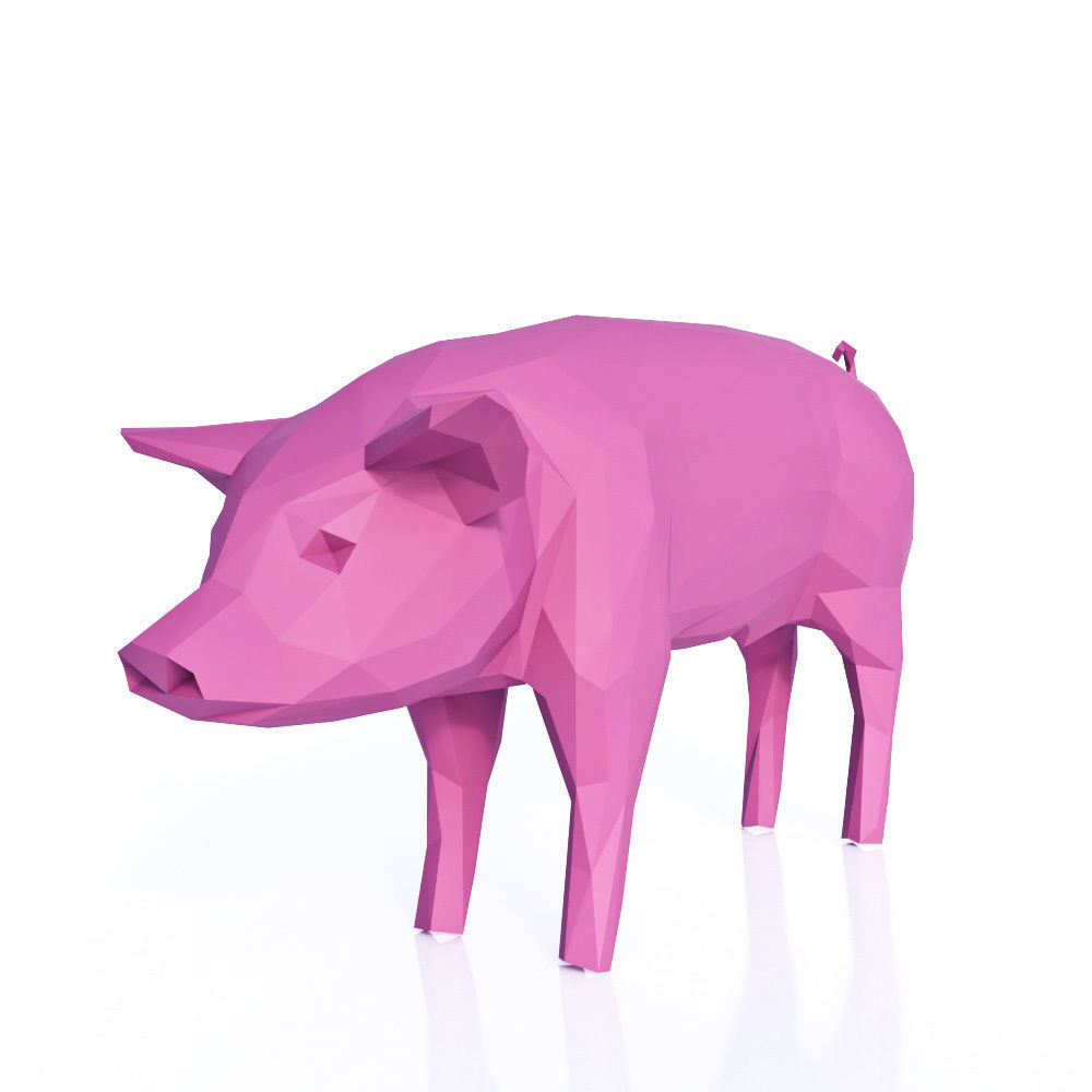 3D model Pig Low Poly v2 VR / AR / low-poly | CGTrader