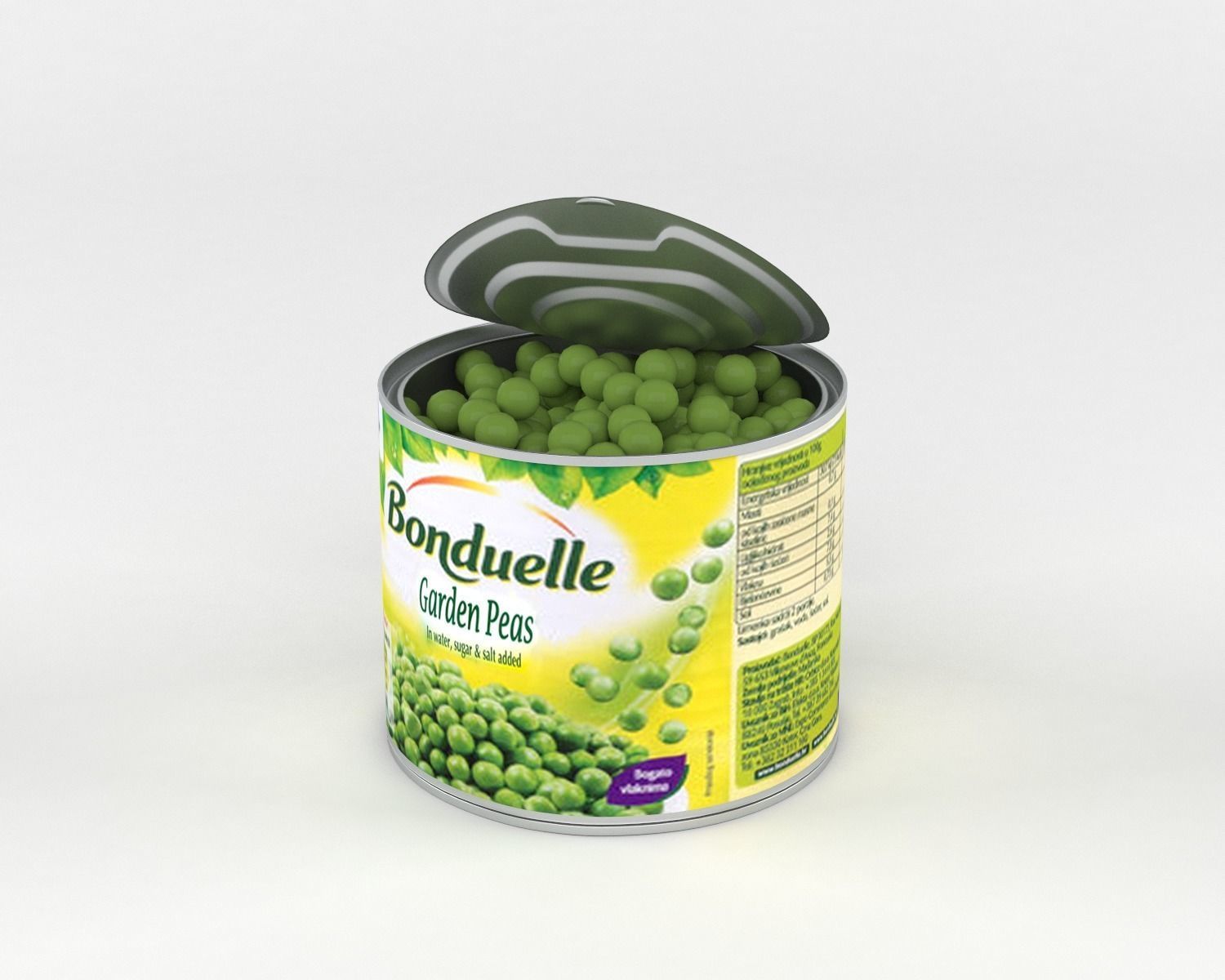 Can Bonduelle Green Peas 3D model | CGTrader