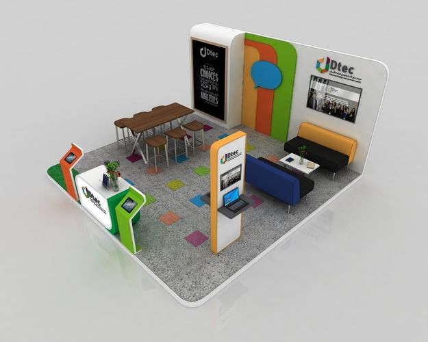5x5 meter exhibition stand 3D model | CGTrader