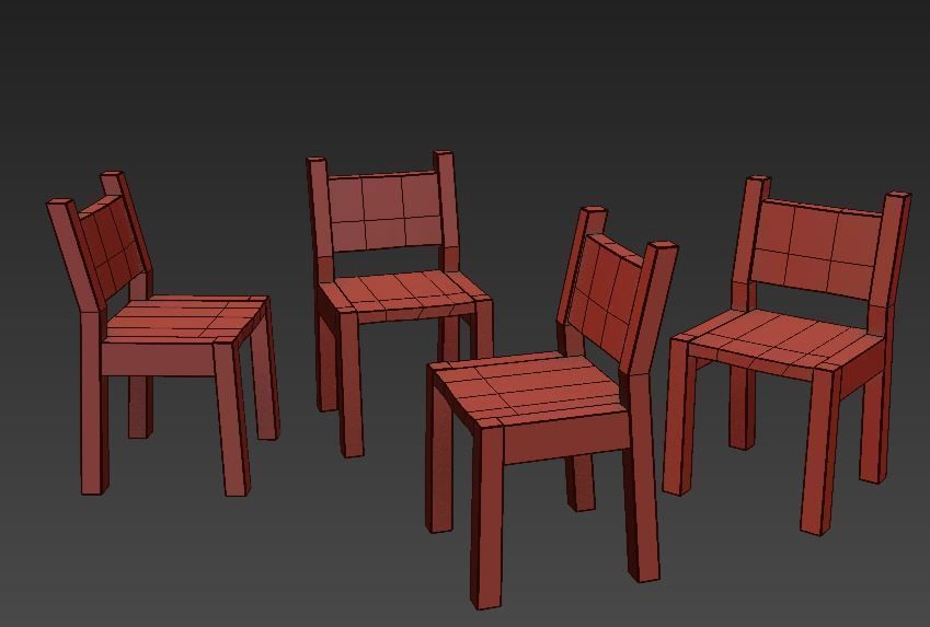 pastel simple Wood kid children chair for classroom free 3D model ...