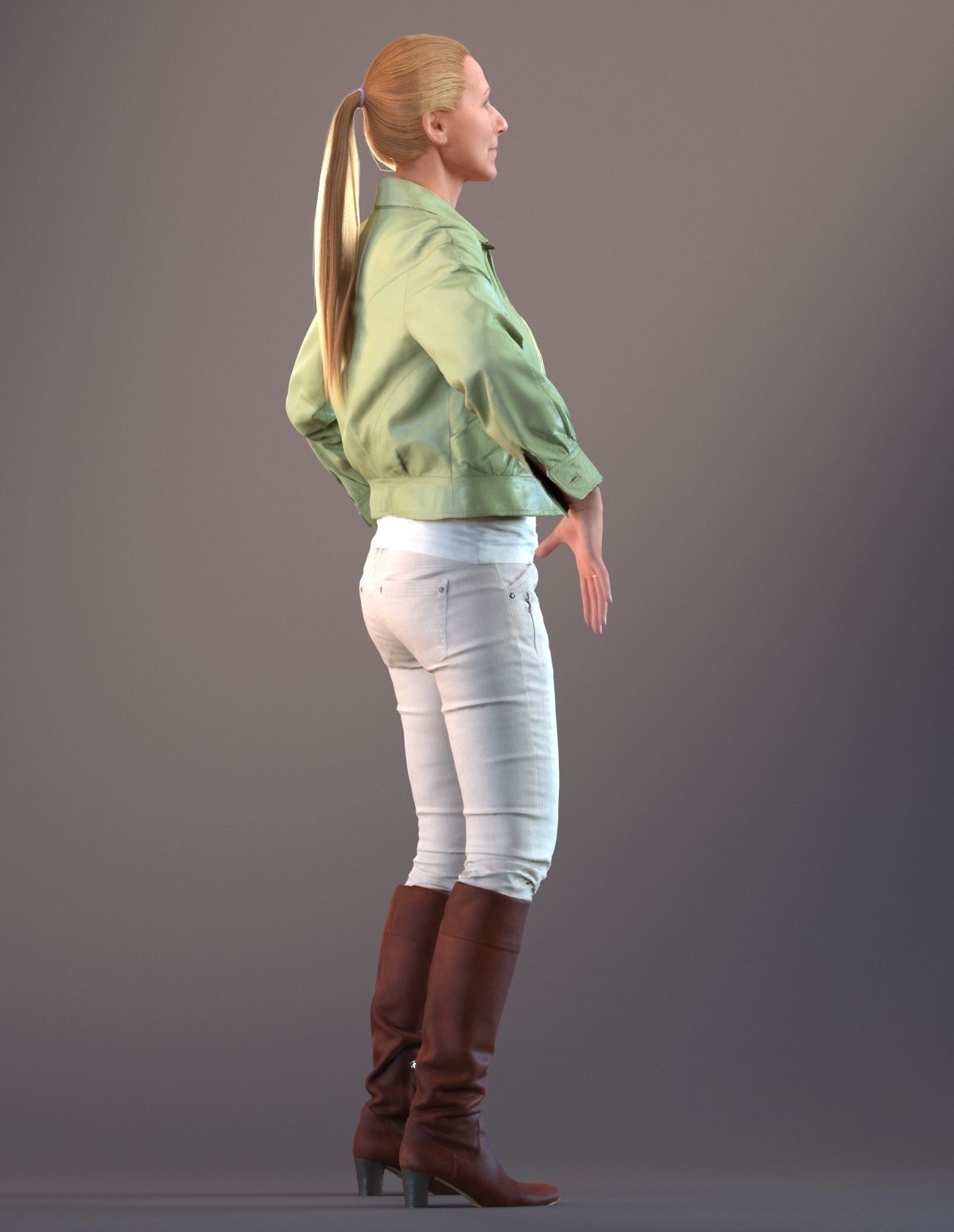 3D model Rigged 3D low poly female with summer jacket VR / AR / low ...