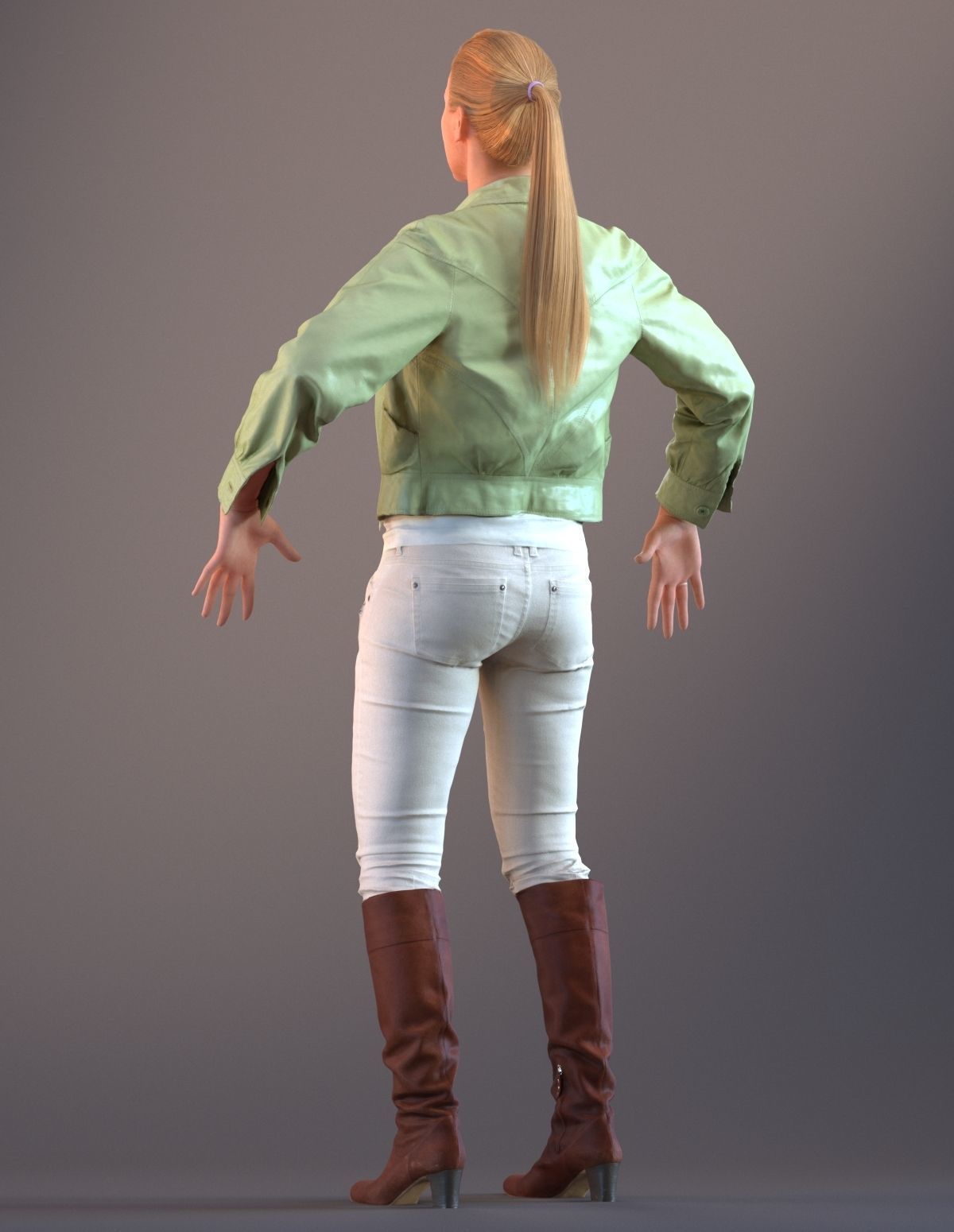 3D model Rigged 3D low poly female with summer jacket VR / AR / low ...