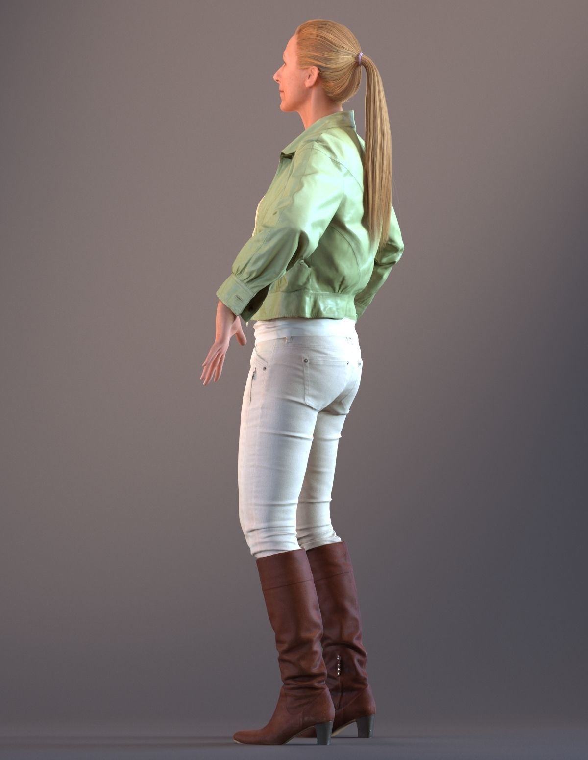 3D model Rigged 3D low poly female with summer jacket VR / AR / low ...