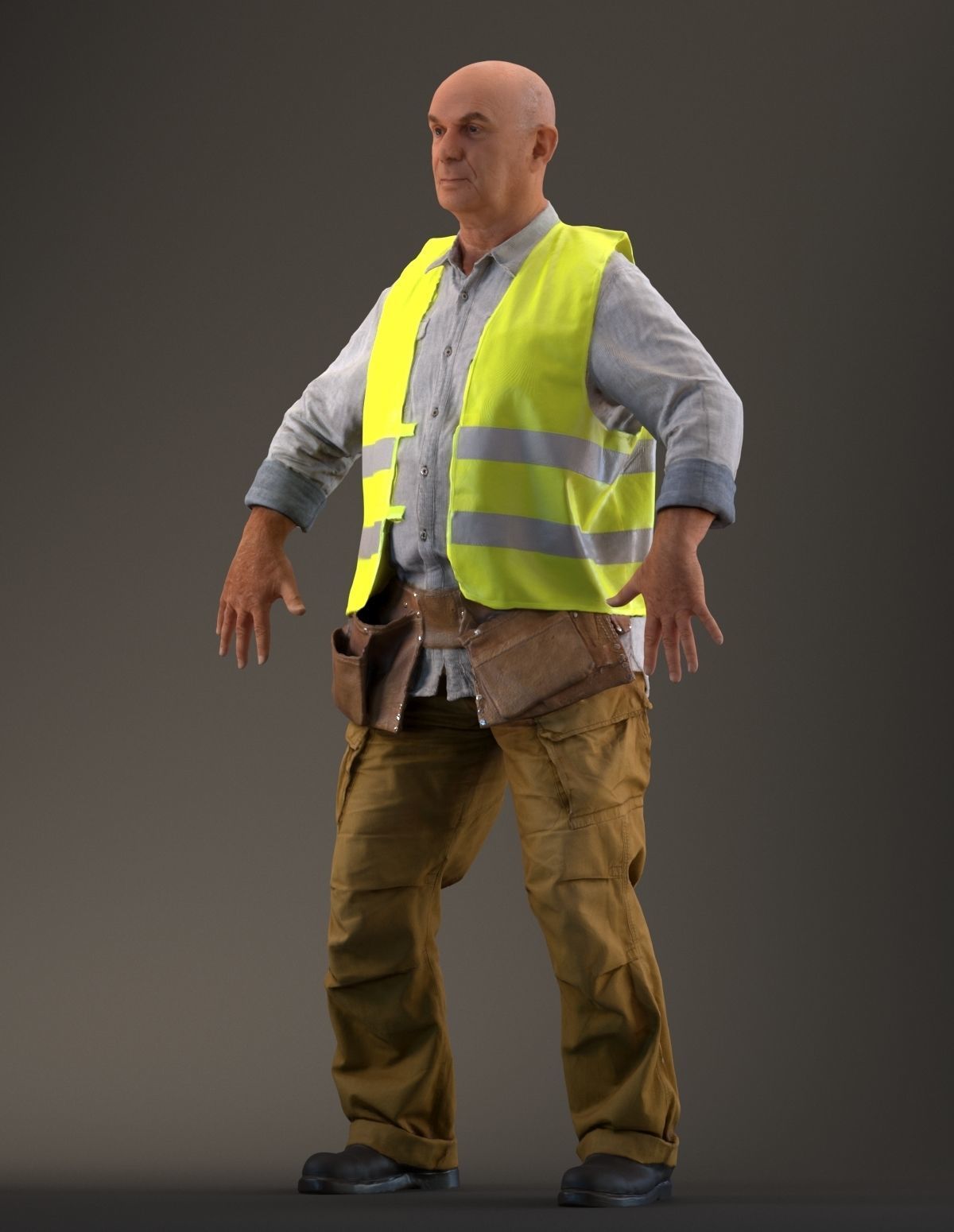 3D model Rigged 3D construction worker VR / AR / low-poly rigged | CGTrader